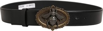 Dolce & Gabbana Bee Accent Ornate Buckle Belt - Black