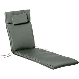 OUTSUNNY Matelas bain de soleil d&eacute;houssable - coussin de transat - matelas de chaise longue - 198 x 53 x 5 cm - tissu gris