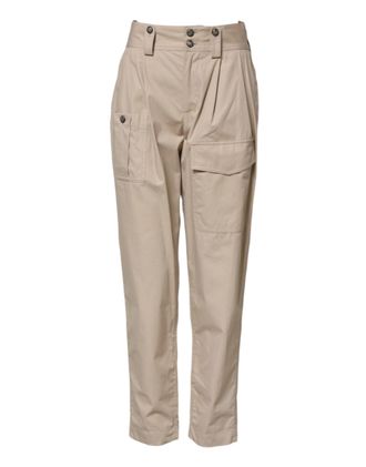 Dolce & Gabbana Womens Beige Cotton High Waisted Pants