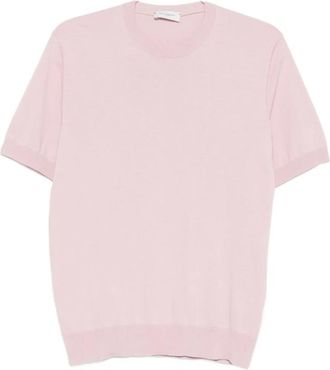 Paolo Pecora Homme, Tops, Rose, Taille: S Maglia girocollo in cotone mezza manica