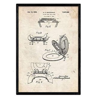 Nacnic Affiche brevet couverture Vater. Feuille avec le vieux brevet de dessin en format A3 et vintage background