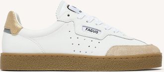 Faguo Baskets en cuir blanc et dor&eacute;