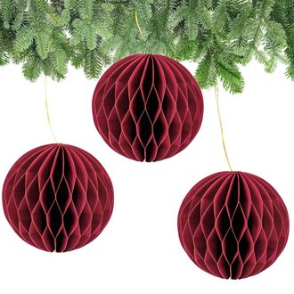 Matches 21 Weihnachtsdeko Weihnachtskugeln zum Aufhängen Rot 6er Set - 15 cm Papier Weihnachtsbaumschmuck