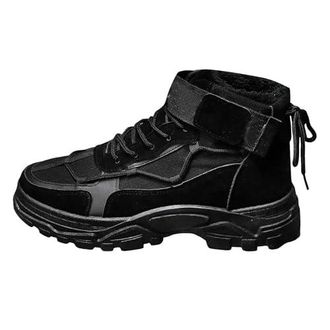 Generic Baskets Montantes Homme Chaussures de Randonn&eacute;e avec Doublure en Peluche Chaude Semelle &Eacute;paisse Antid&eacute;rapante Chaussures de Sport D&eacute;contract&eacute; Outdoor 