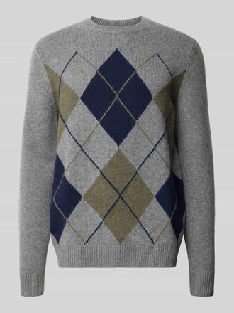 Christian Berg Regular Fit Strickpullover mit Karomuster