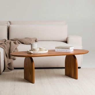 IDIMEX Tamil Couchtisch aus massivem Akazienholz, 120 x 60 cm, Natur - Beistelltisch mit charakteristischer Maserung, Wohnzimmertisch im modernen Design, Cof