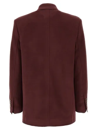 Etro Double-Breasted Wool-Cashmere Blazer - Burgundy