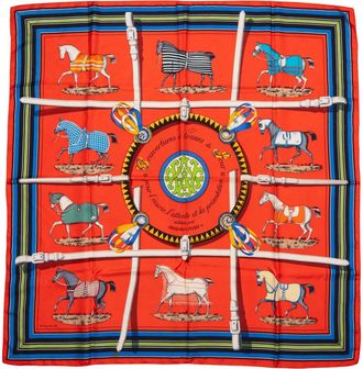 Hermès Tücher & Schals - Hermes Classic Couvertures Silk Carre 90 Scarf Tuc - Gr. unisize - in Rot - für Damen