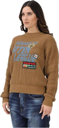 Dsquared2 Femme, Pulls, Brun, Taille: 36 FR Maille ras du cou