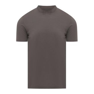 Malo Homme, Tops, Brun, Taille: XL T-shirt ras du cou en coton stretch