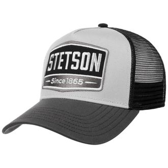 Stetson Highway Trucker Cap Snapback Baumwolle Herren Sommer Winter grau-schwarz One Size Small