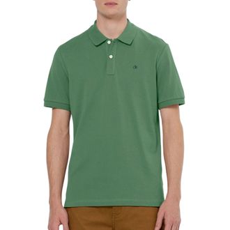 Scotch & Soda Mens Seasonal core-Logo Pique Polo Shirt, Sage Green, M
