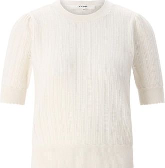 Frame Denim Femme, Pulls, Blanc, Taille: 36 FR Tricot ras du cou