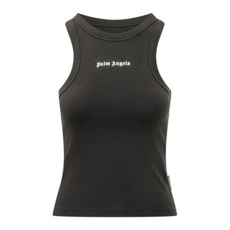 Palm Angels Klassisches Logo Fitted Tank Top - - Tops - Damen - Schwarzk - S