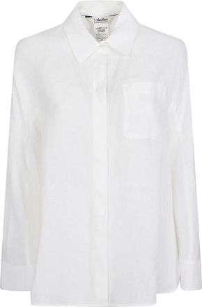 Max Mara Femme, Blouses et Chemises, Blanc, Taille: 34 FR Linen Shirt