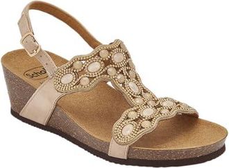 Scholl Sandale pour femme avec double bande et sangle réglable, Beige, beige, 41 EU