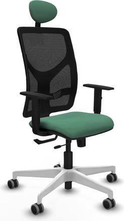Piqueras y Crespo B&uuml;rostuhl, ideal f&uuml;r die Arbeit, mit 1D-Armen, h&ouml;henverstellbare Lendenwirbelst&uuml;tze und festes Kopfteil, ausgestattet mit Syncro/Traslack. Schwarz/Sma