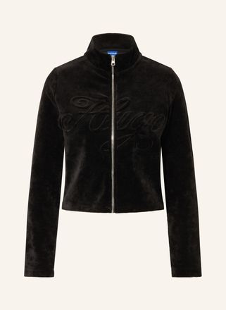 HUGO BOSS Hugo Sweatjacke Dessie Aus Samt schwarz