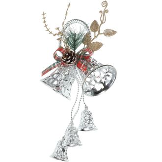 Aboofan Weihnachtsglocken Anhänger aus Metall Kompakter Christbaumschmuck Silberne Festglocken Dekoration für Weihnachtsbaum und Party