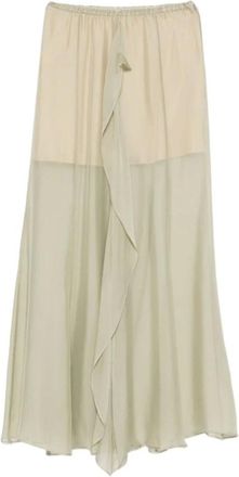 Alysi Femme, Jupes, Vert, Taille: 38 FR Ruffled Midi Skirt