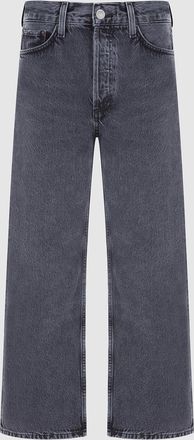 A Gold E Jean Arc Loose Wide Crop In Symbolic