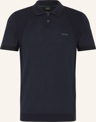 HUGO BOSS Strick-Poloshirt Momentum Lite Regular Fit blau