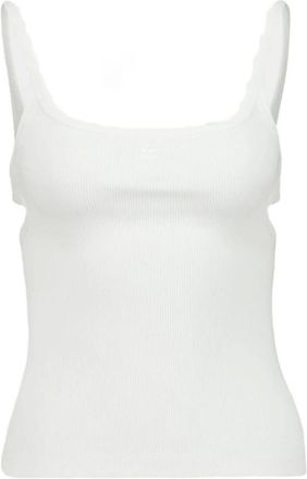 Courr&egrave;ges Femme, Tops, Blanc, Taille: 40 FR Heritage 90s Rib Cotton Tank Top