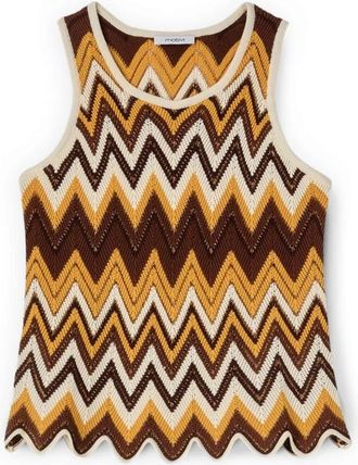 Motivi Femme, Pulls, Brun, Taille: 40 FR Haut en maille &agrave; chevrons