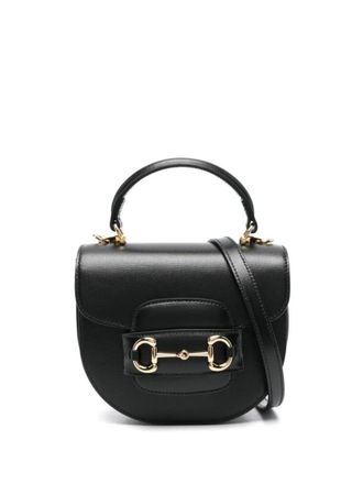 Gucci Crossbody Bags - Structured Leather Shoulder Bag With Gold-Tone Cla - Gr. unisize - in Schwarz - f&uuml;r Damen