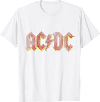 F4NT4STIC Offizielles AC/DC Vintage Logo Weiß T-Shirt