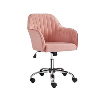 Yaheetech Yaheetech - Chaise de bureau moderne en simili cuir, chaise dordinateur pivotante &agrave; 360 &deg; avec si&egrave;ge r&eacute;glable en hauteur pour bureau en velours gris