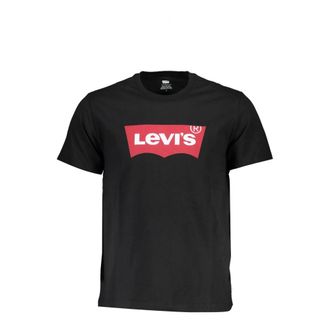 Levi's Homme, Tops, Noir, Taille: XL T-shirt en Coton Noir avec Imprim&eacute;
