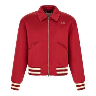 Second/Layer Aces Satin Club Bomberjacke - - Jackets - Herren - Rot - XL