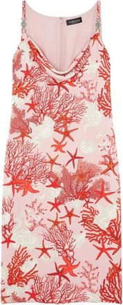 Versace Femme, Robes, Multicolore, Taille: 38 FR Robe Nuisette Imprim&eacute; Marin avec Col Ch&acirc;le