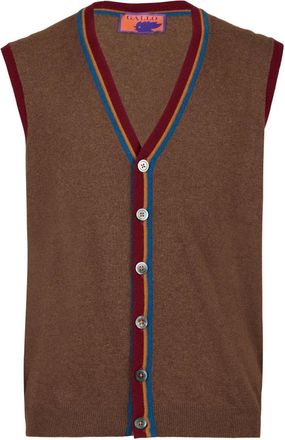 Gallo Gallo, Homme, Pulls, Brun, Taille: M Plain Wool, Viscose and Cashmere Vest