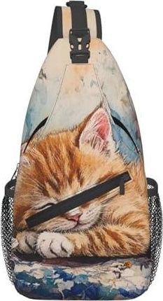 Generic Drunken Cat Sac &agrave; bandouli&egrave;re de voyage pour homme Sac &agrave; dos de randonn&eacute;e