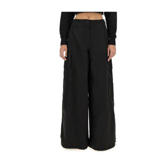 Palm Angels Femme, Pantalons, Noir, Taille: 34 FR Pantalon Cargo Large