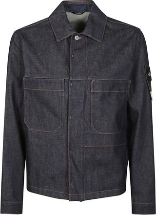 Stone Island Homme, Vestes, Bleu, Taille: L Biker Jacket