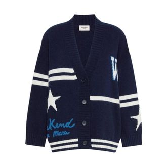 Max Mara Gilet en V - Femme - Pulls - Bleu - Taille: 38 FR