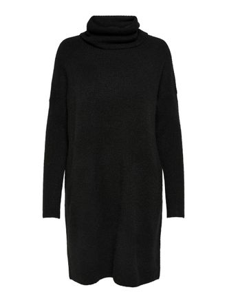 Only Damen Strickkleid Loose Fit Longsleeve Knit Kleid mit Langen &Auml;rmeln ONLJANA Rollkragen Dress Pullover, Farben:Schwarz, Gr&ouml;&szlig;e:XS