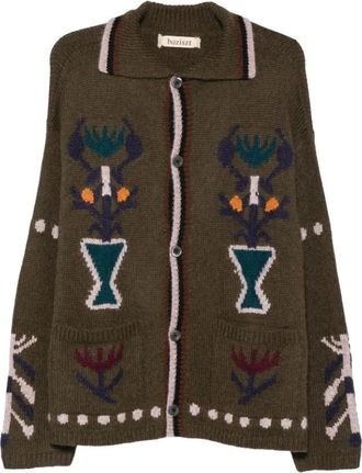 Baziszt Baziszt - Cardigan Jardin - Homme - Pulls - Vert - Taille: L
