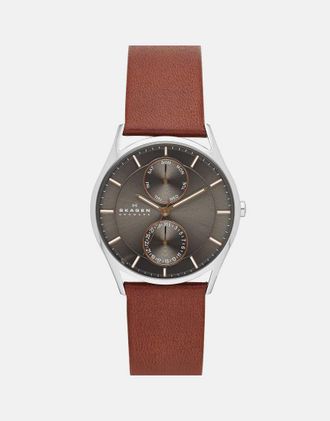 Skagen SKW6086 Holst - Montre en cuir - Marron-Brown