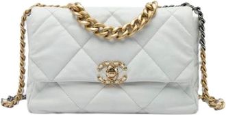 Chanel Sac port&eacute; &eacute;paule Pre-owned Grand Mod&egrave;le 19 - Femme - Pre-owned - Blanc - Taille: ONE Size