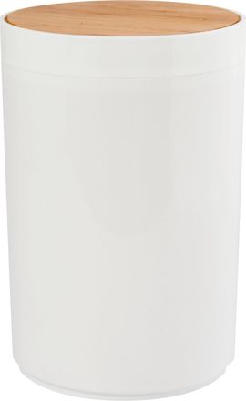 MSV Bad Serie Oslo Design Kosmetikeimer Bad Treteimer Abfalleimer Papierkorb M&uuml;lleimer 5 Liter (&Oslash;xH): wei&szlig; Bambus