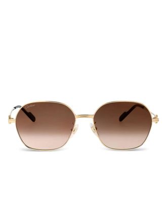Cartier Sonnenbrille mit geometrischem Gestell - Gold