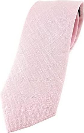 TigerTie Cravate design unie - 100 % lin - Largeur de la cravate : 7,5 cm, Rose, Taille Unique