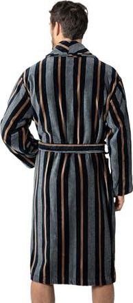 Mariner Peignoir de Bain en Velours &eacute;ponge ray&eacute; avec col ch&acirc;le G709 - Couleur - Marine - Taille - 3/M