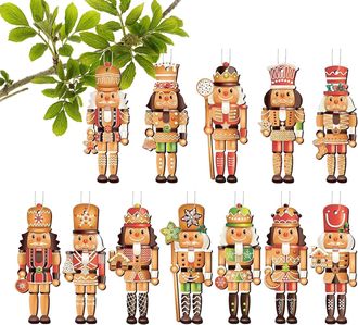 Generic Nussknacker Ornamente Kollektion - Festliches Holzsoldaten-Figuren-Set, klassisches Urlaubsdekorationsset | Handgefertigte Maldetails, saisonale Anzei