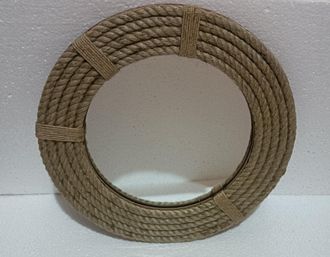 Generic KAM Home Großer Wandspiegel / Duschspiegel, internationaler Vintage-Stil, maritimes Seil, Badspiegel, nautische Geschenke und Dekoration (45,7 x 45,7 