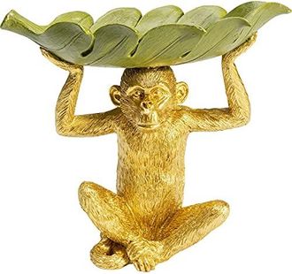 Kare Design Design Deko Schale, Affe, Bananenblatt, handbemalt, Ablage, 14x24cm
